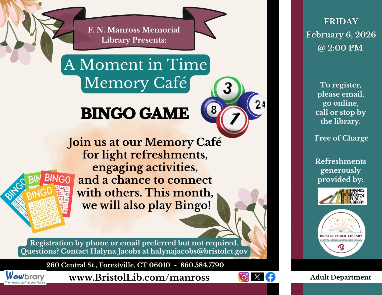A Moment in Time Memory Cafe - B I N G O ! - Bristol Public Library