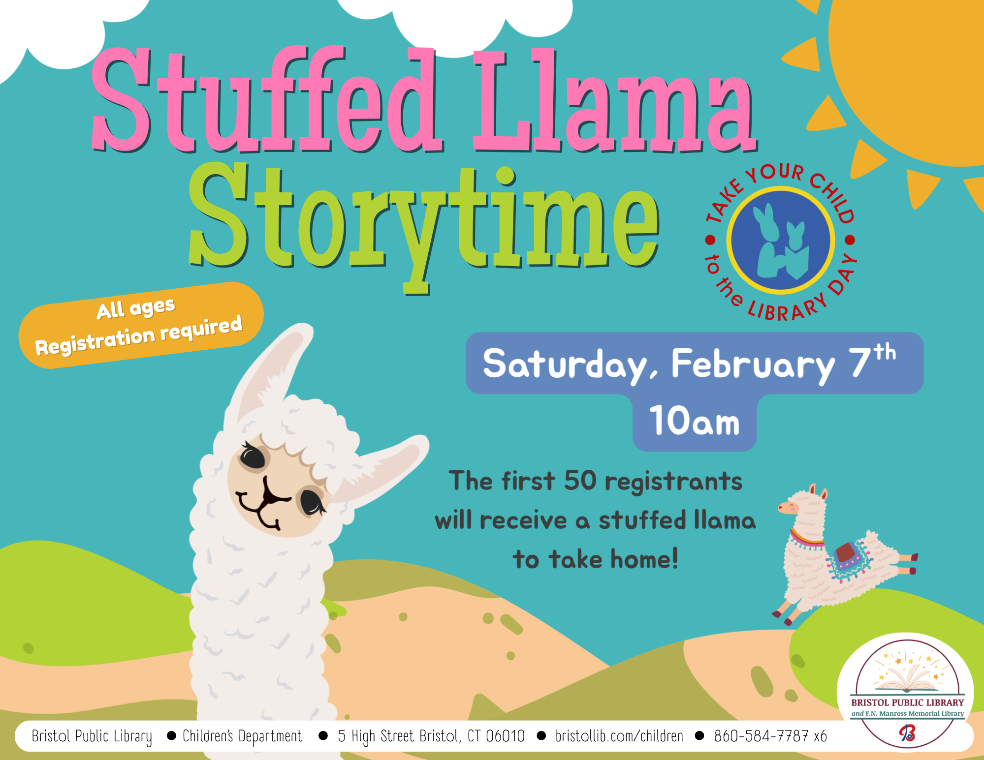 Stuffed Llama Storytime - Bristol Public Library